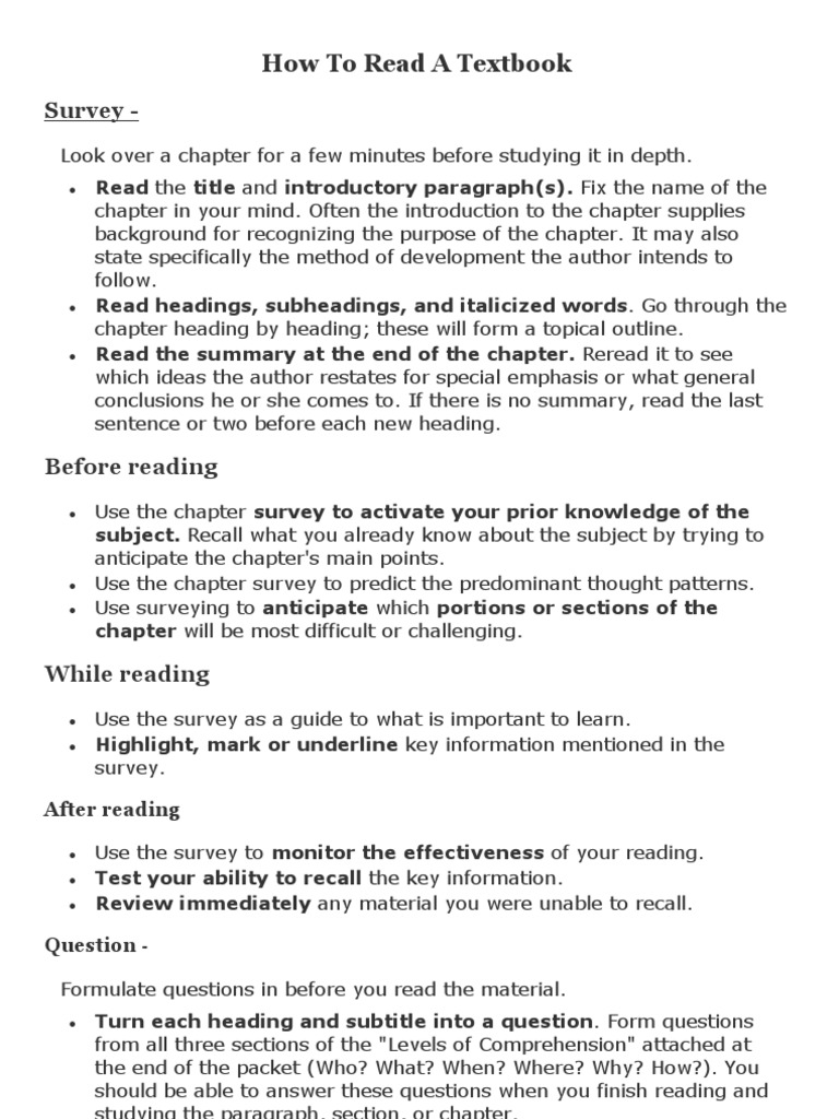 How To Read A Textbook | PDF | Memory | Limbic System
