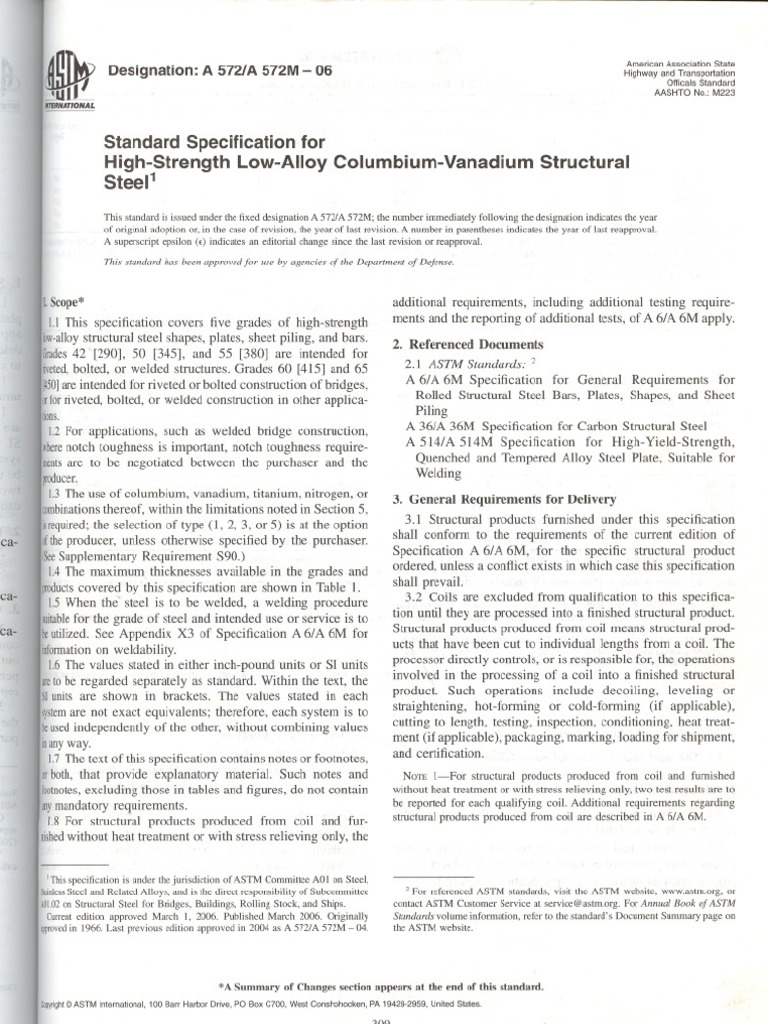 Astm A572-A572m - 06 | PDF