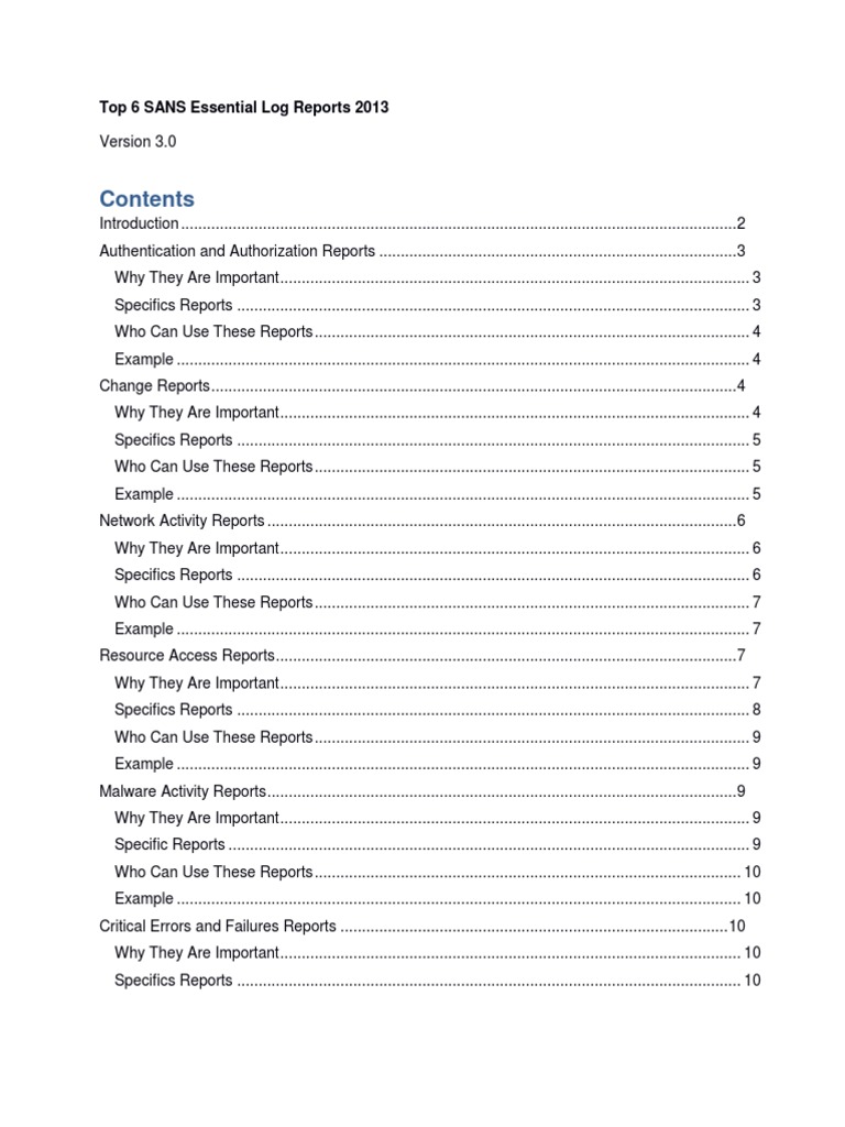 Top 6 Log Reports v3 Final Draft | PDF | Malware | Authentication