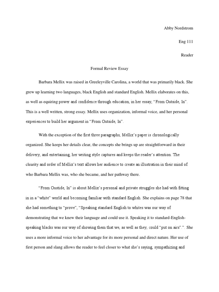 Formal Review Paper 2 | PDF | Essays | English Language