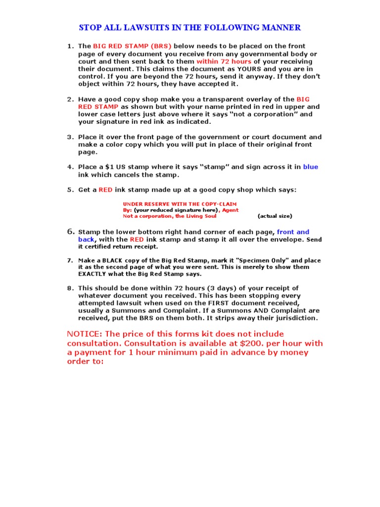 Big Red Stamp | PDF | Postage Stamp | Summons