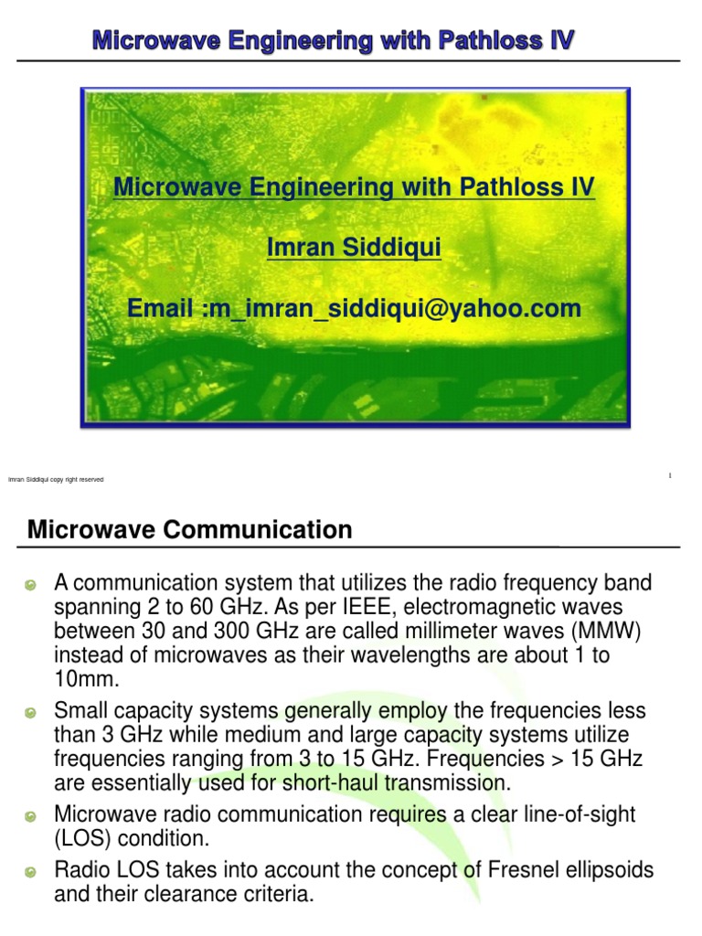 MW Links Planning With Pathloss IV | PDF | Radio Propagation | Antenna ...
