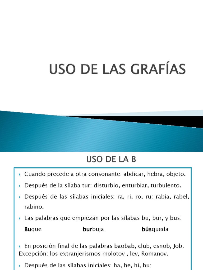 Reglas Ortográficas de Uso de B y V | PDF | Gramática | Morfología ...