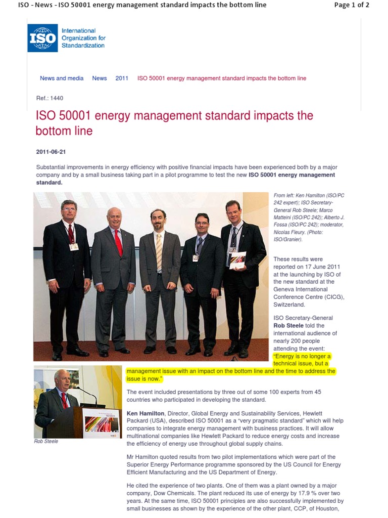 ISO 50001 Energy Management System | PDF | Energy Management ...