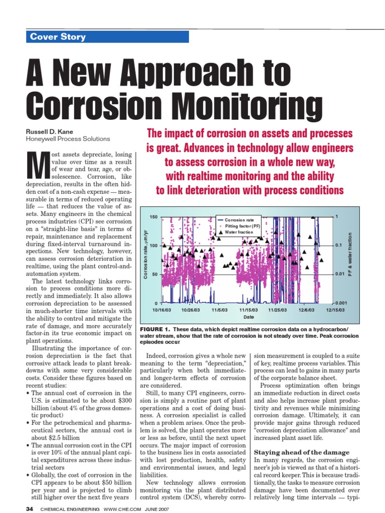 A New Approach Corrosion Monitoring ChemEngJune07 | Corrosion | Automation