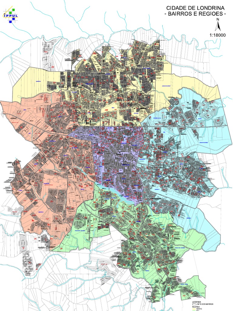 Mapa dos bairros e regiões de Londrina | PDF