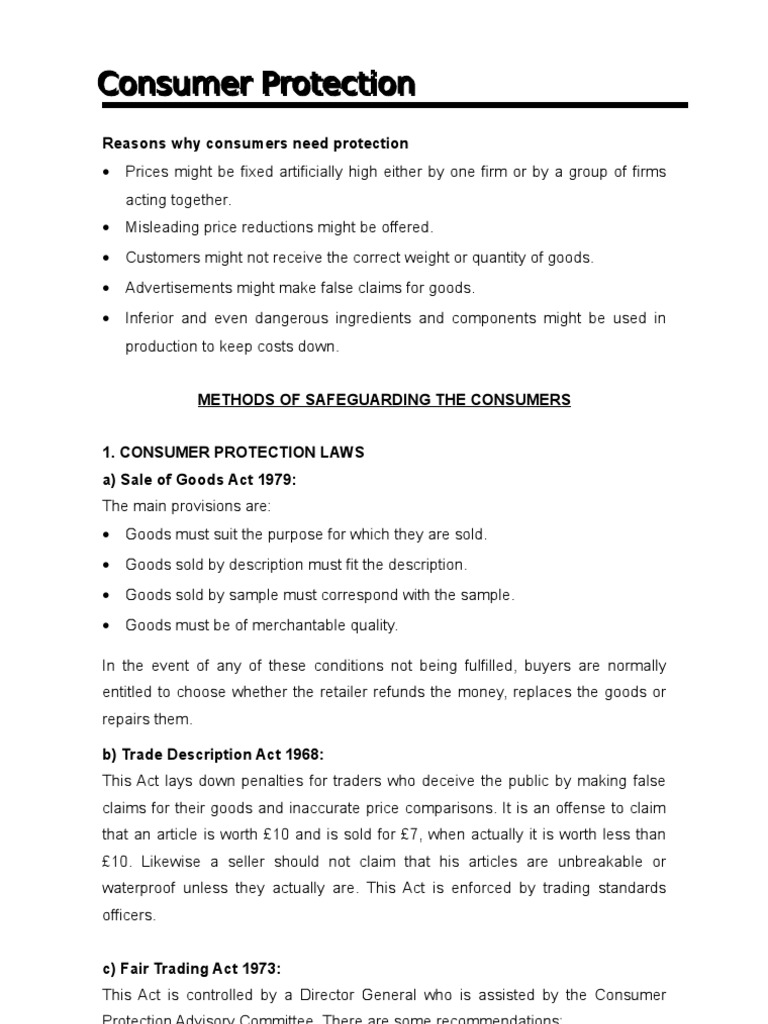 Consumer Protection | Consumer Protection | Retail