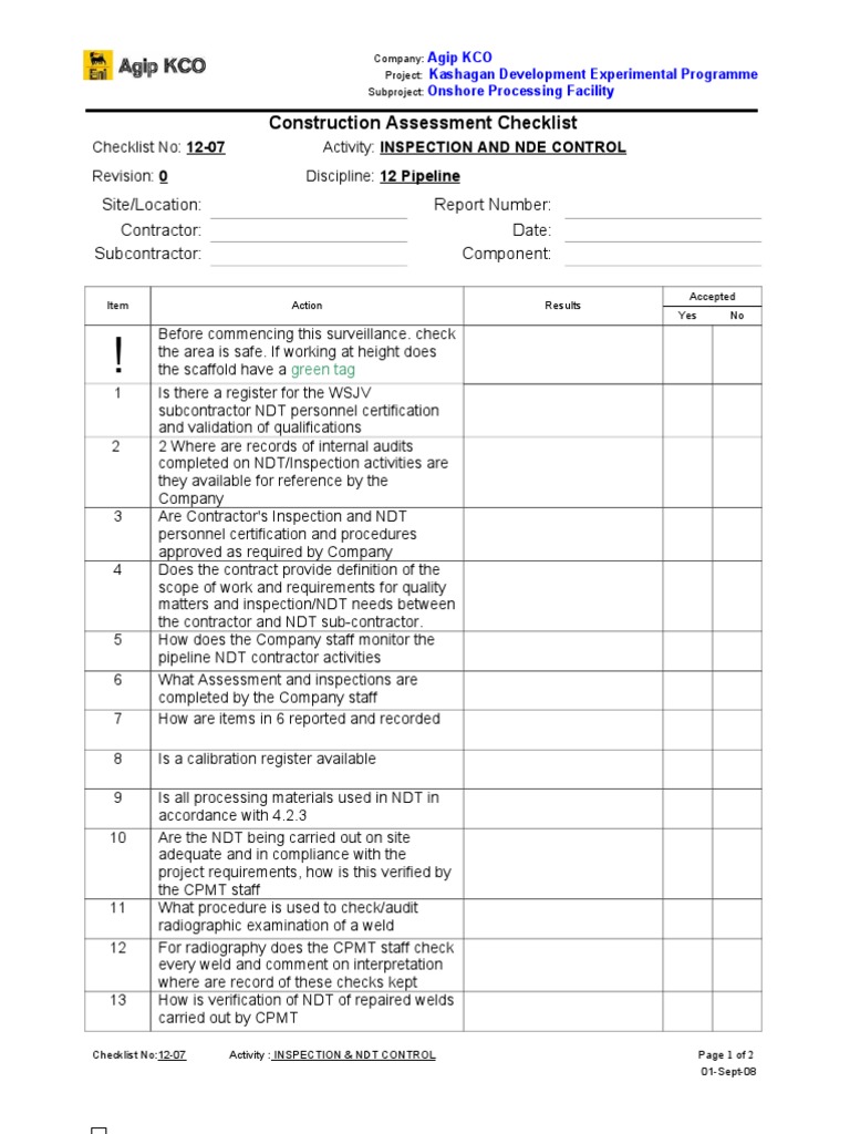Inspection & NDT Control | PDF