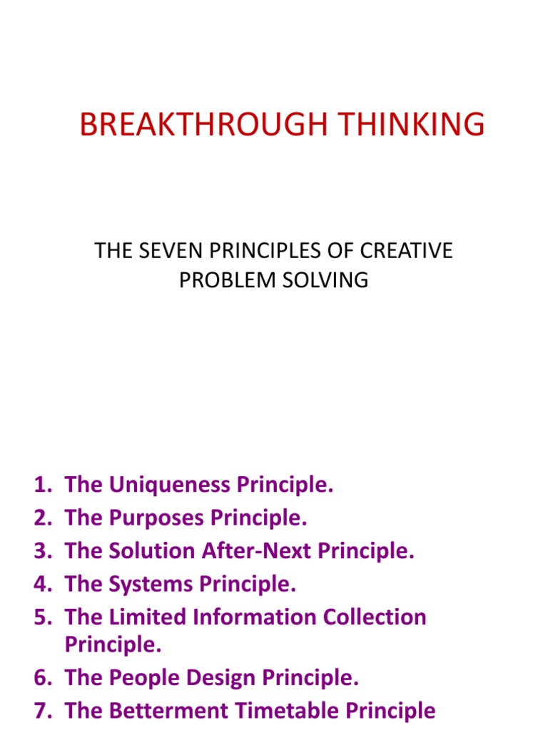 Breakthrough Thinking | PDF