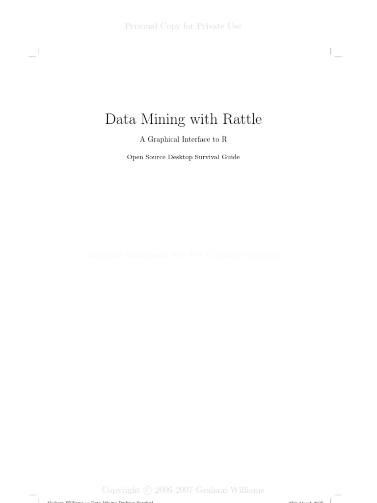 Data Mining With Rattle Pdf Comma Separated Values Graphical User Interfaces