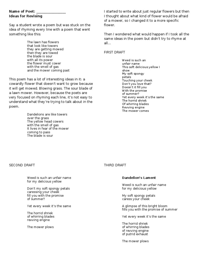 Poetry Revision for Students | PDF