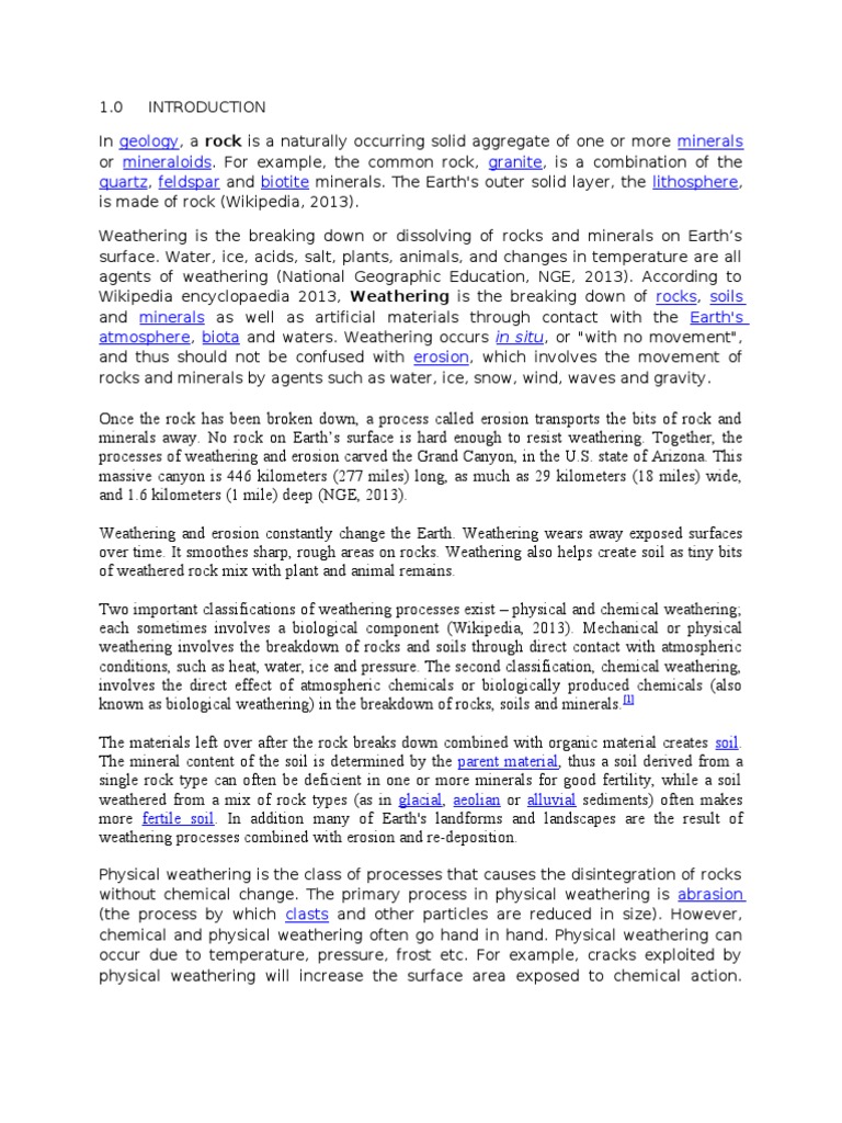 Introduction | PDF | Weathering | Rock (Geology)
