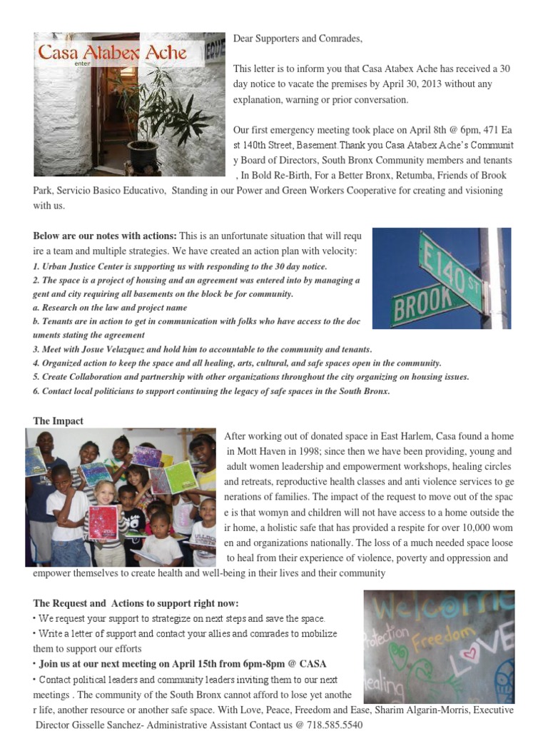 Urgent Updated Notice and Actions 4/10: South Bronx NEWS! Casa Atabex ...