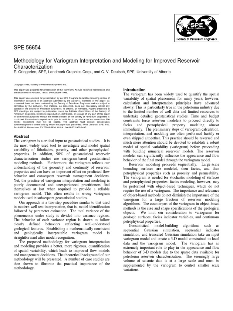 Methodology For Variogram Interpretation and Modeling For Improved ...