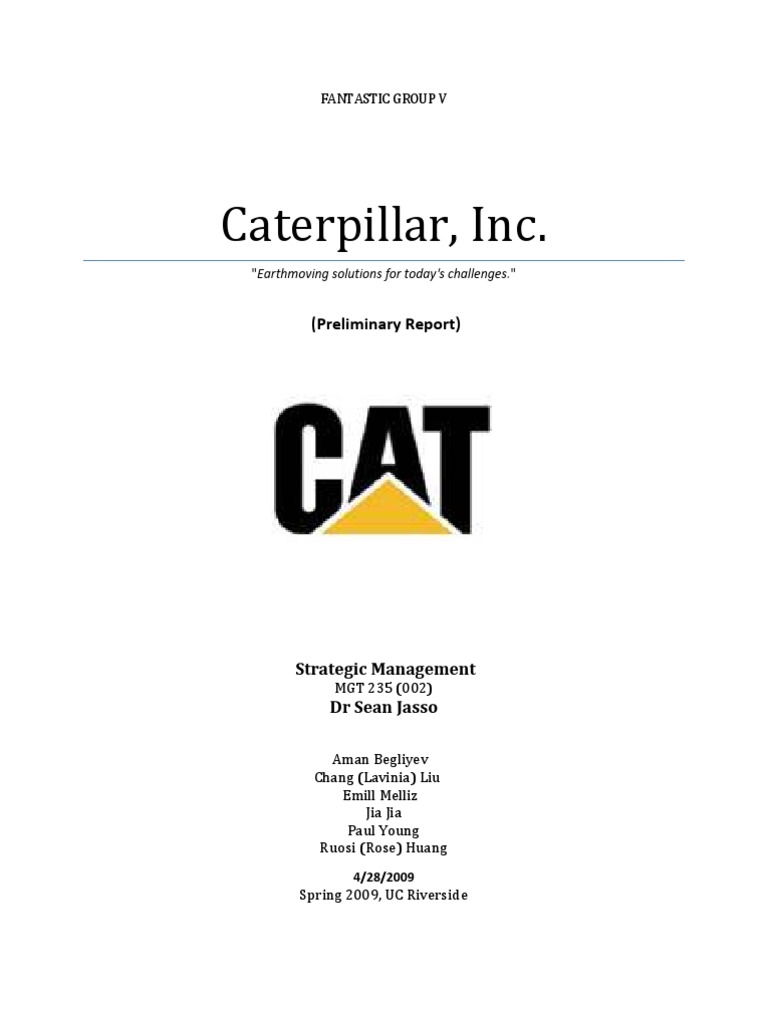 Caterpillar, Inc.: (Preliminary Report) | PDF | Competition | Economic ...