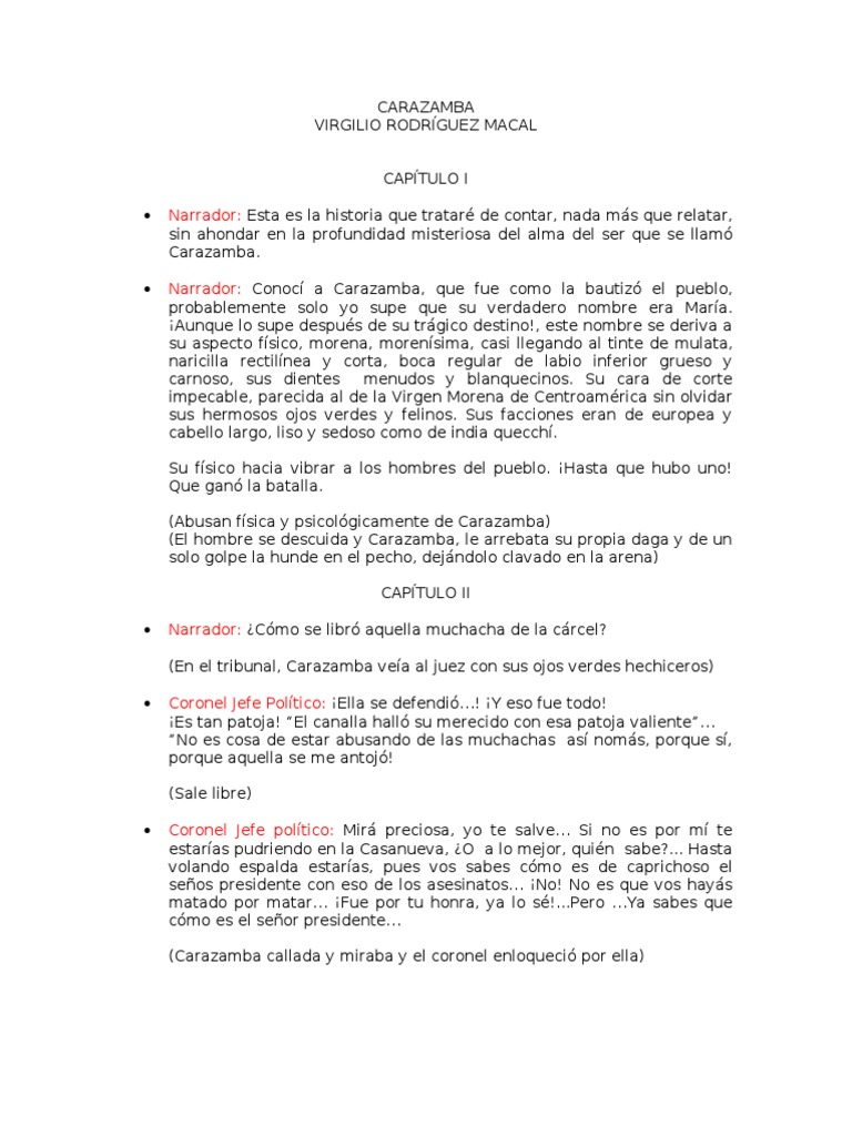 Carazamba Guion Completo | PDF | Narración | Science