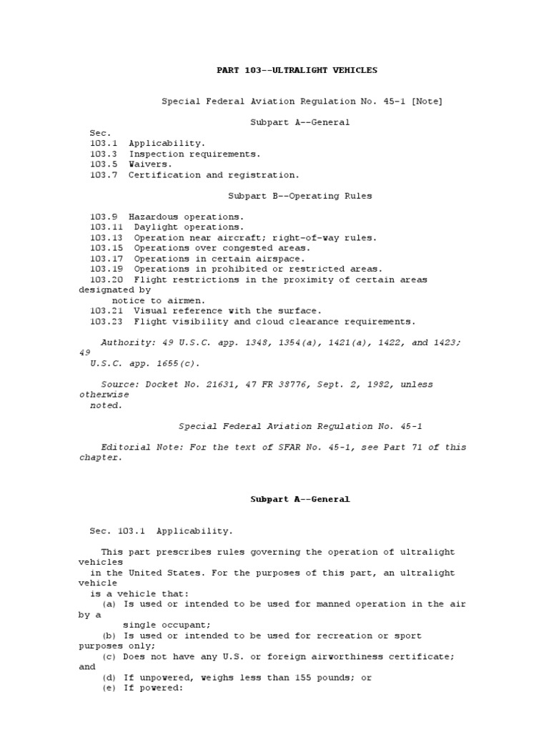Far 103 | PDF | Air Traffic Control | Transport Safety