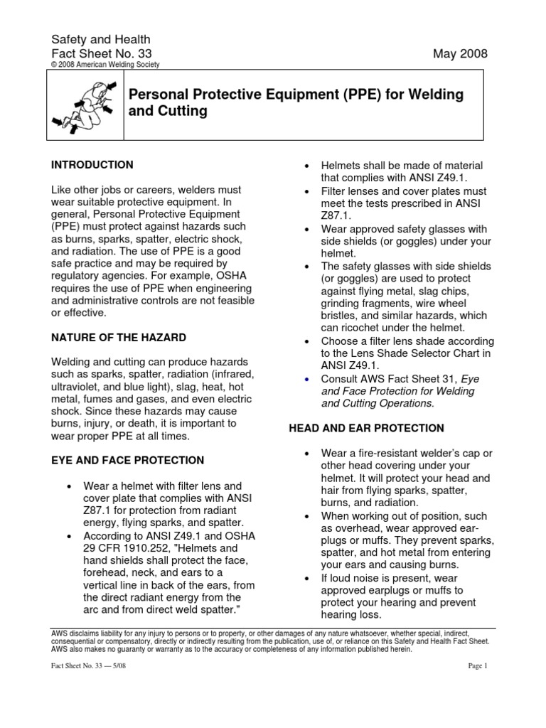 Ppe For Welding and Cutting | PDF | Personal Protective Equipment | Welding