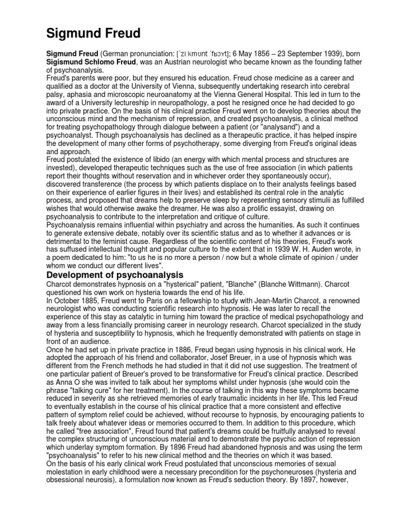 Sigmund Freud: Development of Psychoanalysis | PDF | Id | Sigmund Freud