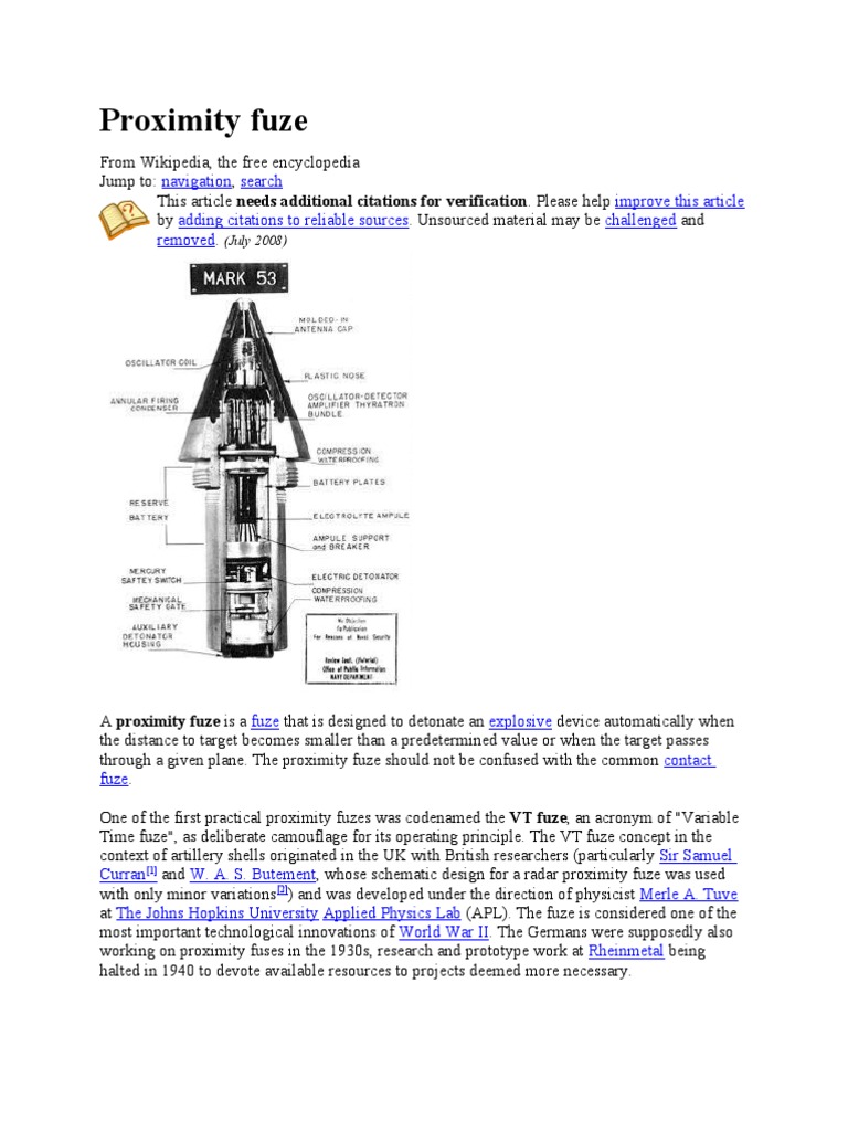Proximity fuze.doc | Fuze | Naval Mine