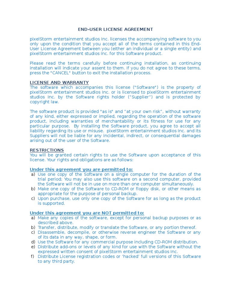 Eula | PDF | License | Freedom Of Expression Law