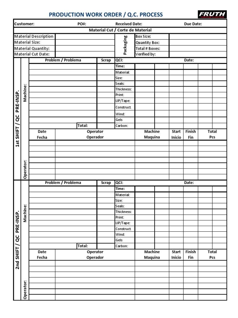 Production and QC Report Template | PDF