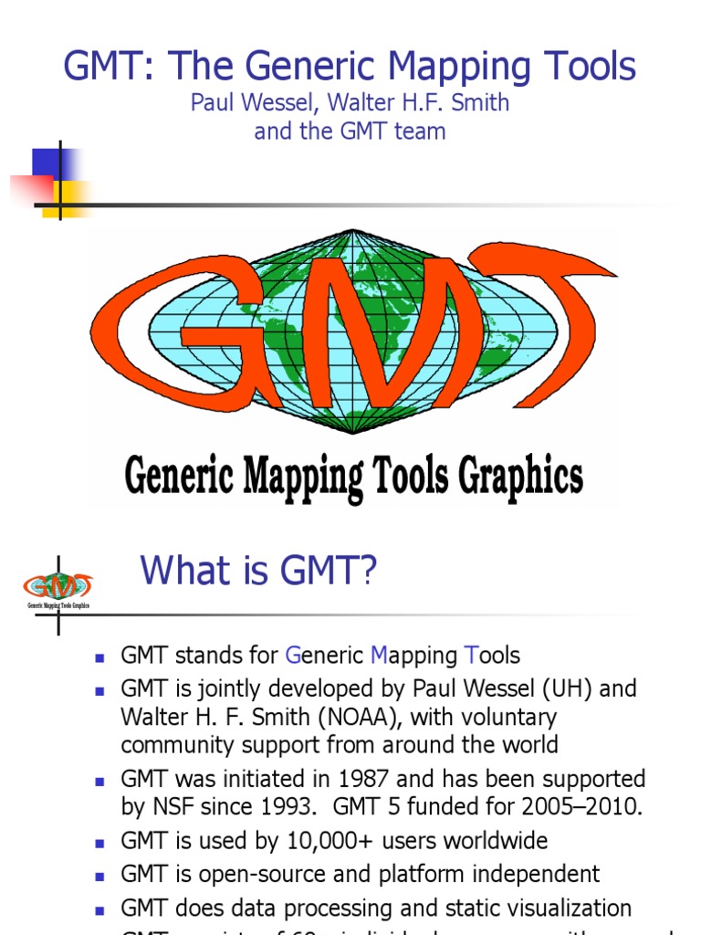 GMT: The Generic Mapping Tools: Paul Wessel, Walter H.F. Smith and The GMT Team | PDF | Digital ...