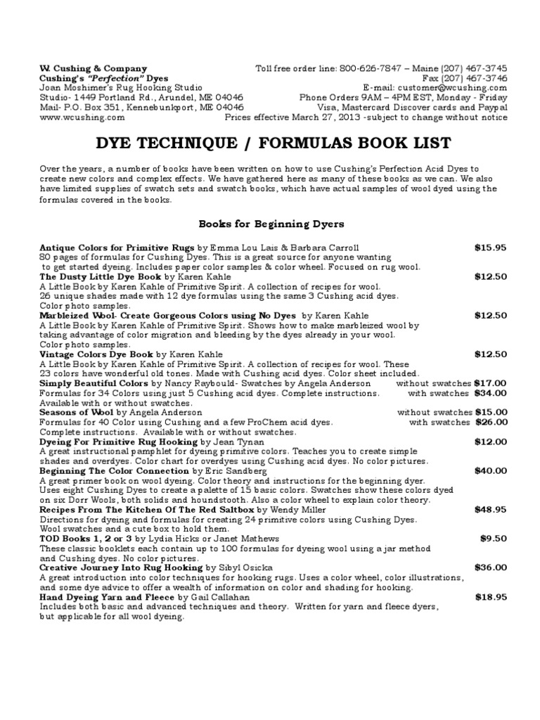 Dye Book Pricelist | PDF | Dyeing | Dye