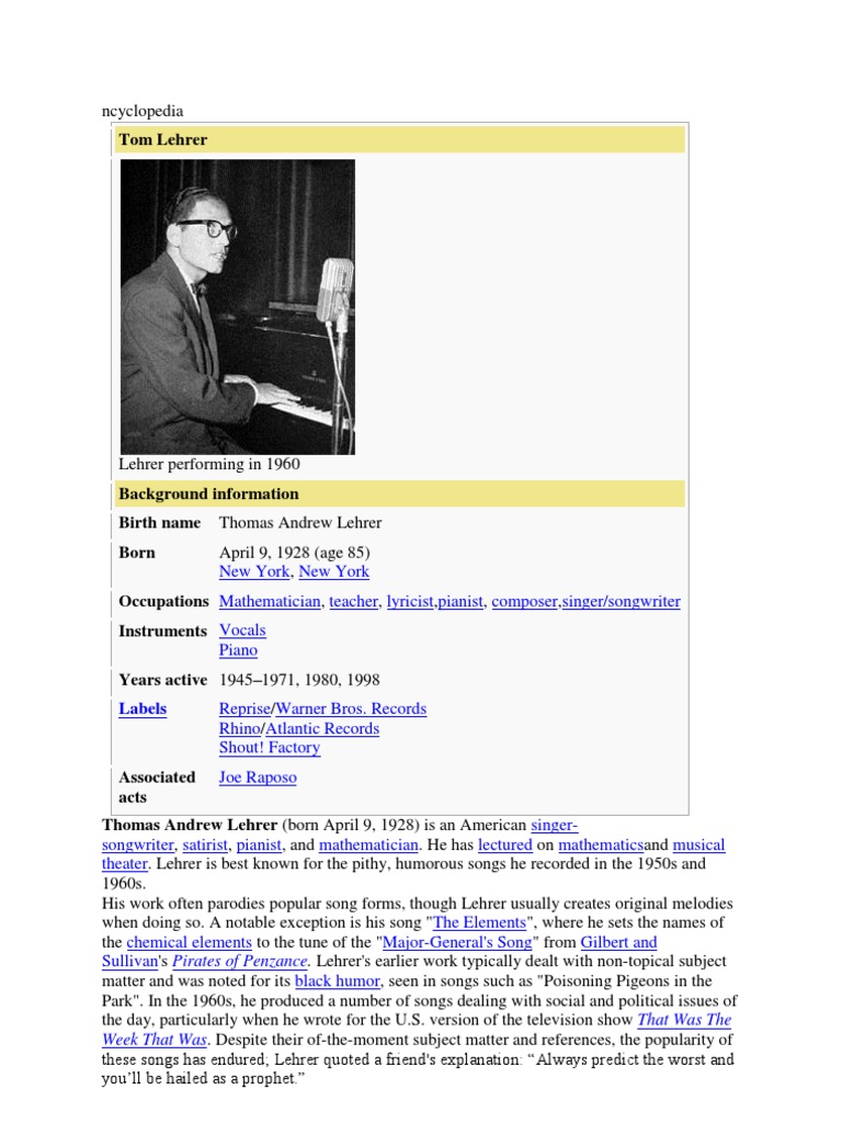 Lehrer Wiki | PDF | Leisure | Entertainment (General)
