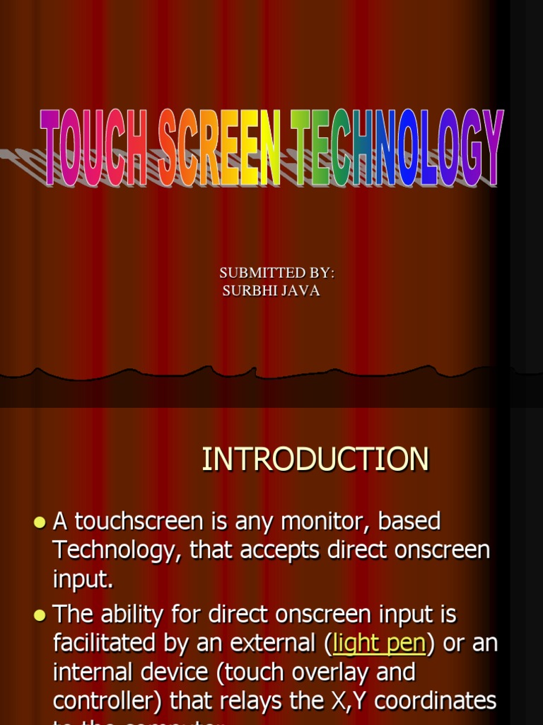 Touch Screen | PDF | Touchscreen | Personal Computers