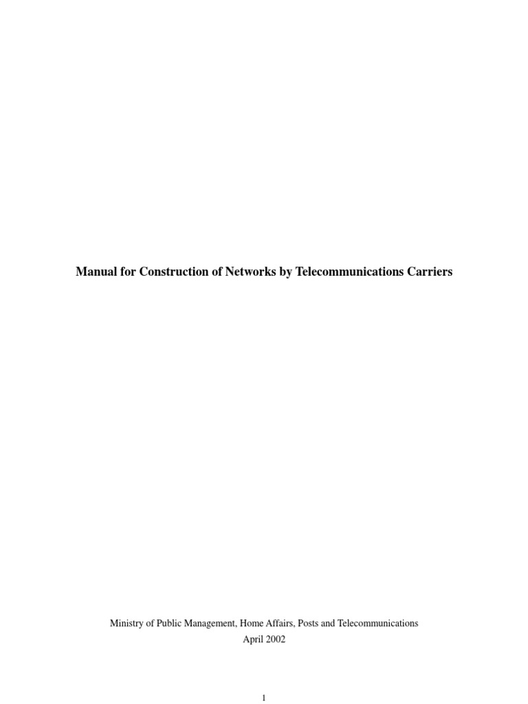 Telecom Network Construction Manual | PDF | Telecommunication ...