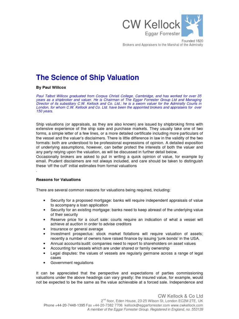 Ship Valuation Insights and Methods | PDF | Real Estate Appraisal ...