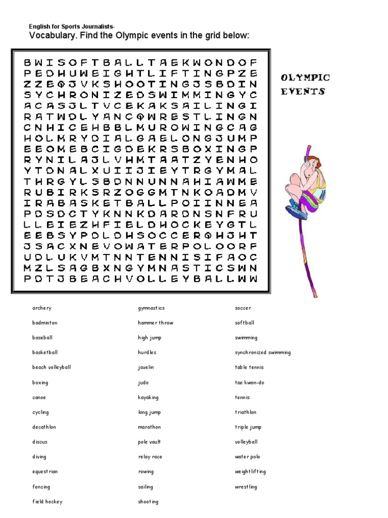 Olympic Sports Vocabulary Guide | PDF | Olympic Games | Track And Field