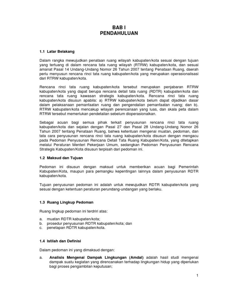 02 Pedoman RDTR Kabkota 081210 | PDF