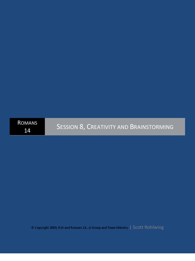 Session 8 Creativity And Brainstorming Pdf Brainstorming Pub Med
