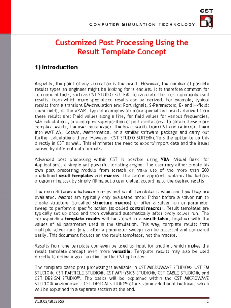 Customized Post Processing Using The Result Template Concept | PDF | Visual Basic For ...