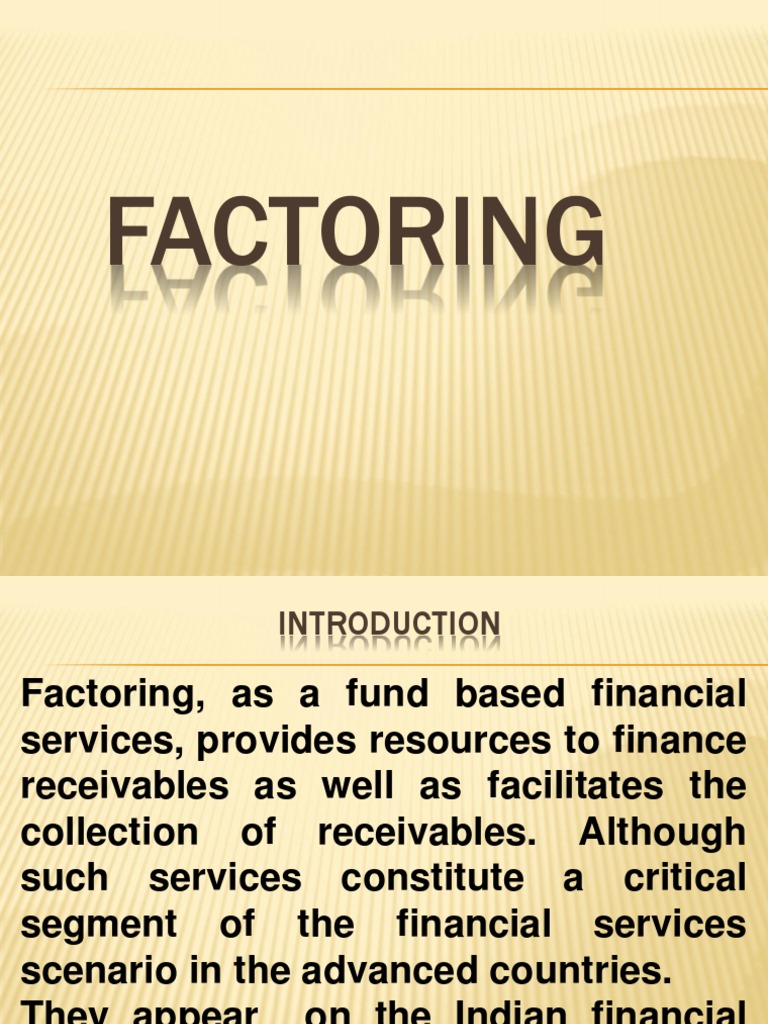 Factoring | PDF | Factoring (Finance) | Money