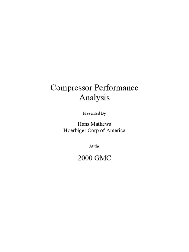 Compressor Performance Analysis | PDF | Gas Compressor | Horsepower