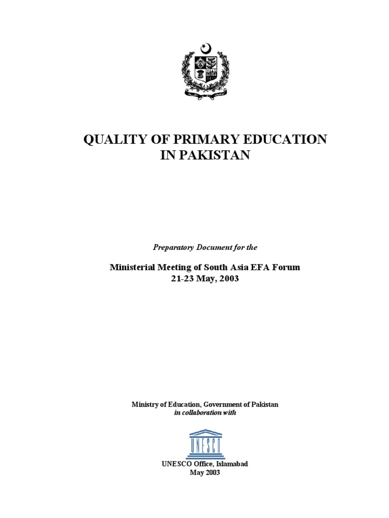 Pakistan Primary Education Quality Analysis | PDF | Career & Growth ...