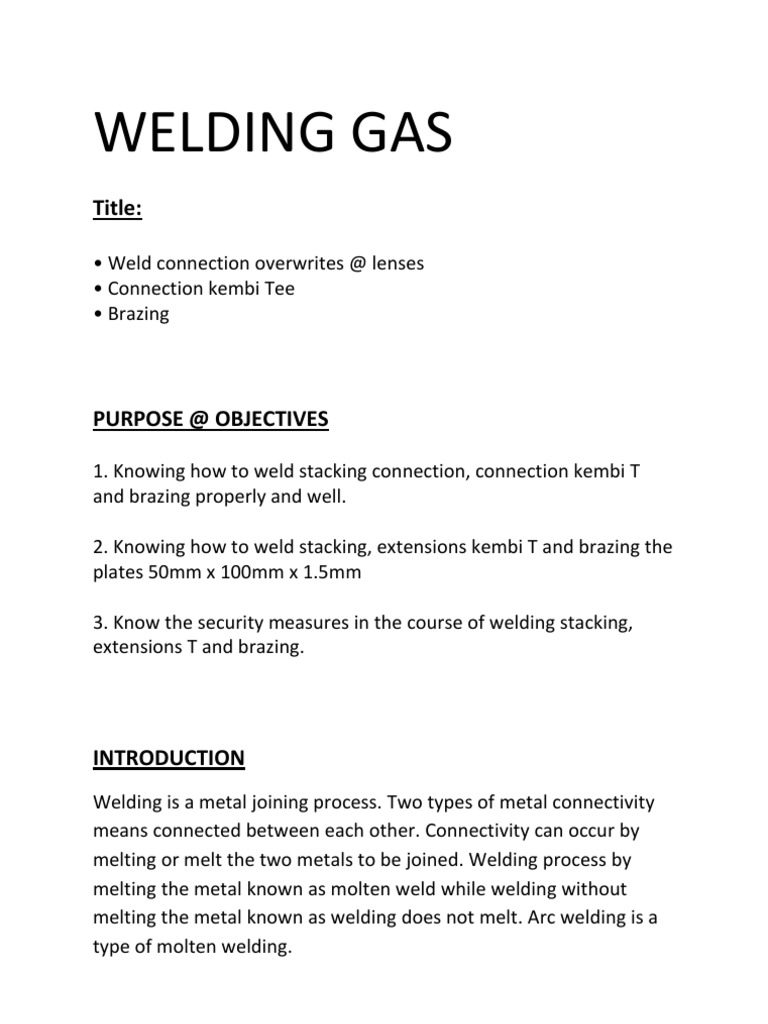 Welding GAS Report | PDF | Welding | Construction