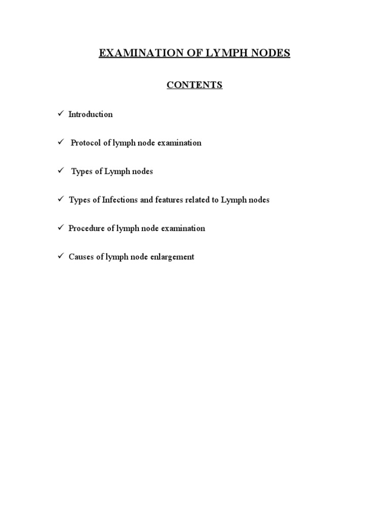 Examination Of Lymph Nodes Pdf