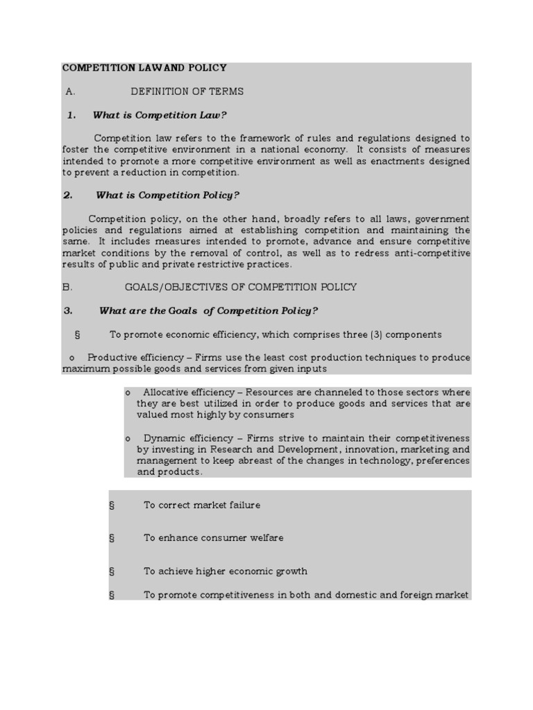 Competition Law and Policy | PDF | Competition Law | Monopoly