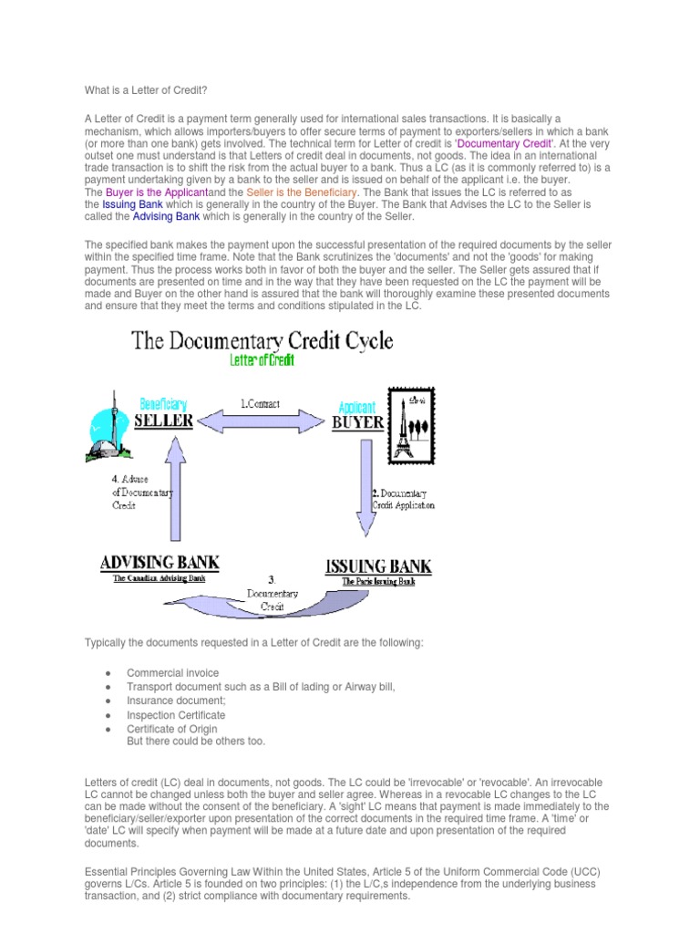 Documentary Credit: Issuing Bank Advising Bank | PDF | Letter Of Credit ...