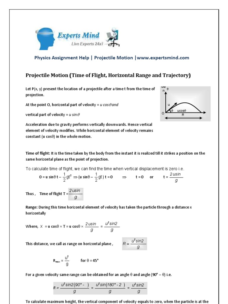 Projectile Motion | PDF | Mass | Physics