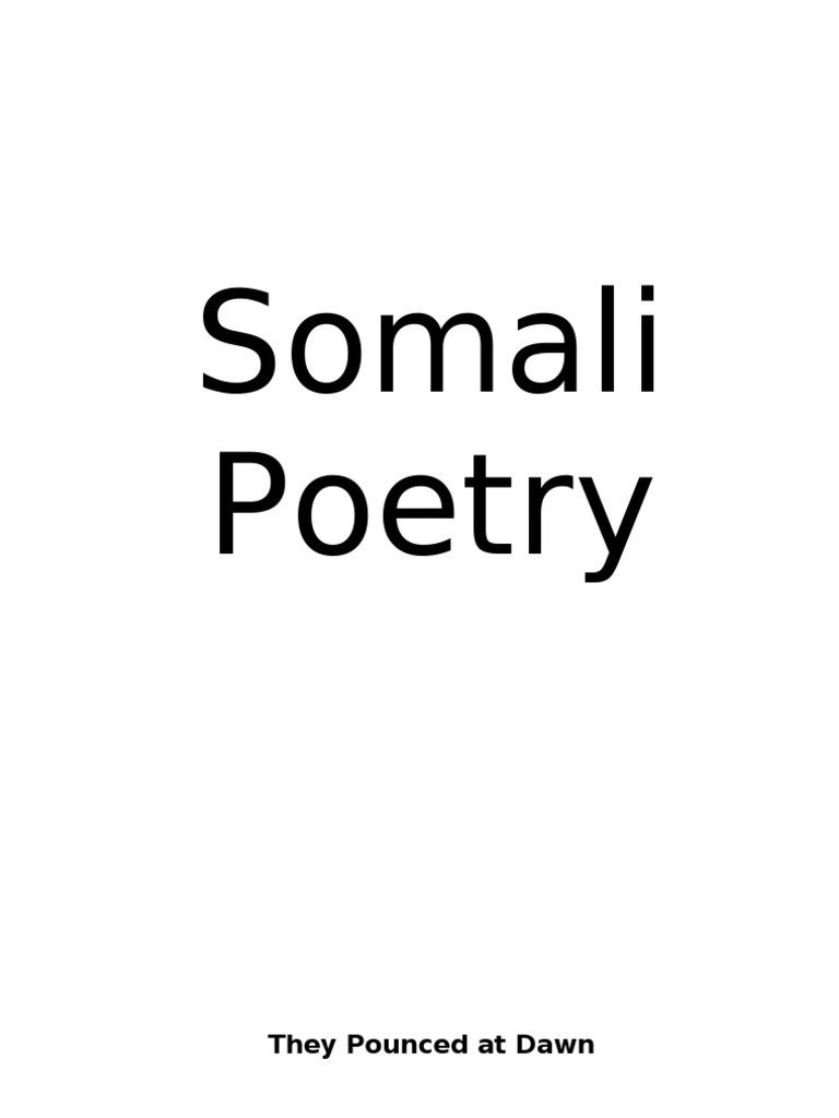 Somali Poetry: They Pounced at Dawn | PDF | Poetry