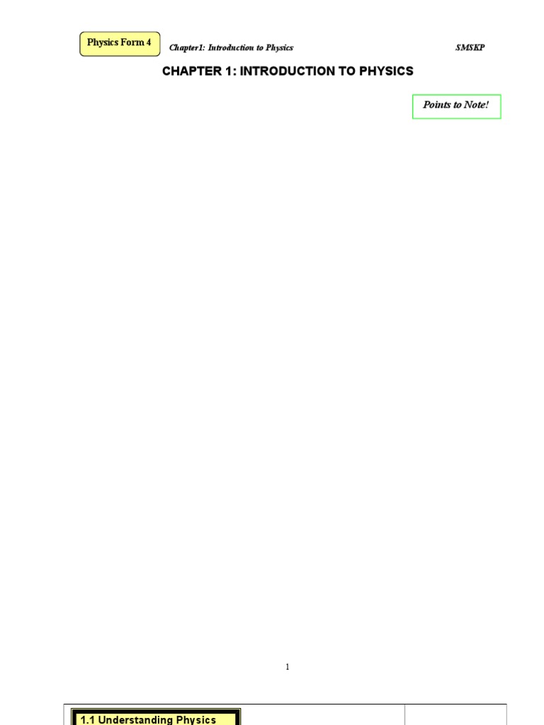 Chapter 1: Introduction To Physics | PDF | Light | Physics