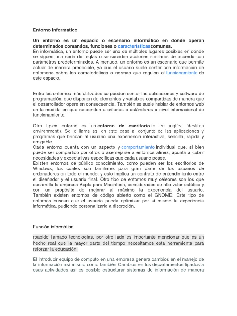 Entorno Informatico | PDF | Software | Ingeniería Informática