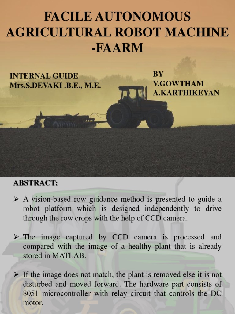 Facile Autonomous Agricultural Robot Machine - Faarm: Internal Guide ...