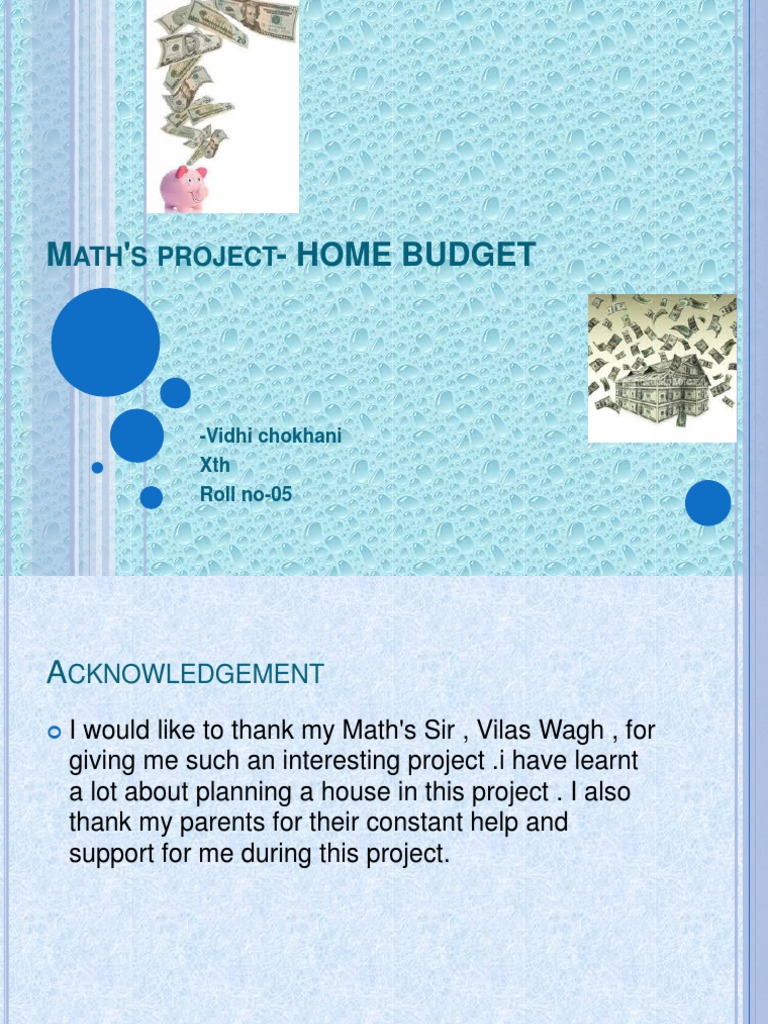 Maths Project On Home Budget | PDF | Budget | Budgets And Budgeting