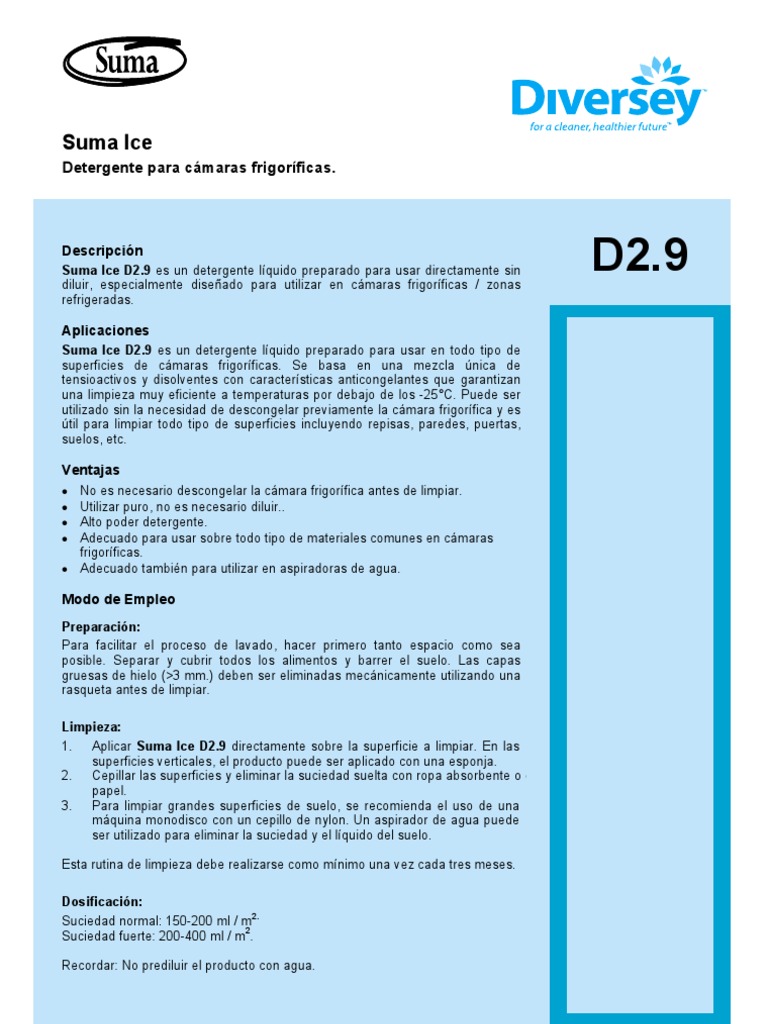 Suma Ice - Diversey | PDF | Detergente | Agua